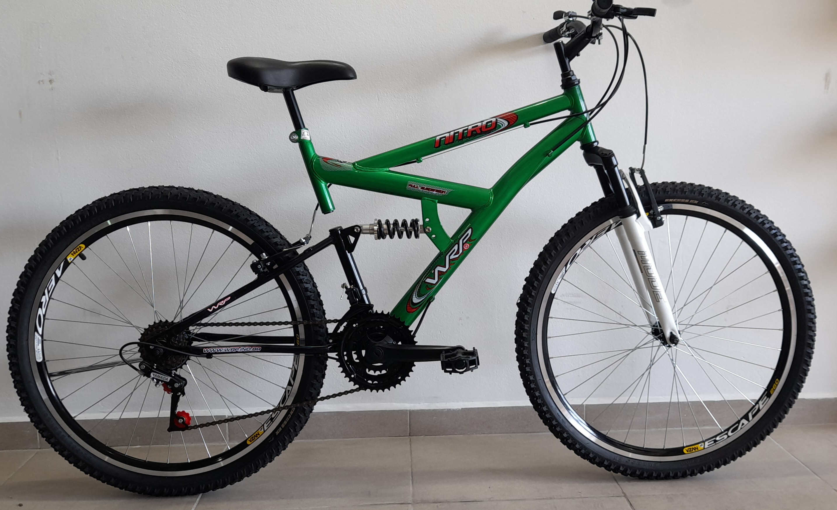 Bicicleta aro 26 full 21v verde/preto wrp